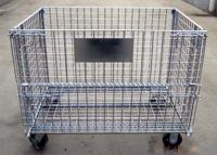 China Stacking Folding Steel Wire Container 80x60x64 with 700kg Capacity for Industrial Storage for sale