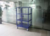China 3-Tier Steel Foldable Wire Mesh Logistics Cage 500kg Capacity 800x600x1450mm Stackable Roll Container for sale