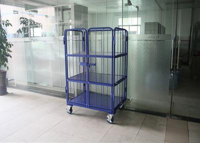 China 3-Tier Steel Foldable Wire Mesh Logistics Cage 500kg Capacity 800x600x1450mm Stackable Roll Container for sale