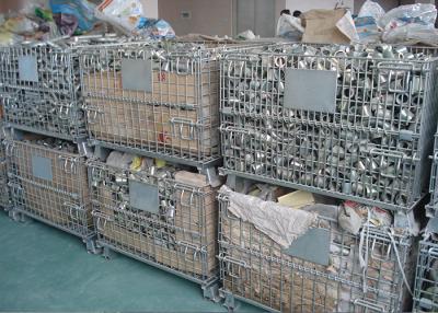 China Galvanized Wire Mesh Pallet Cage Foldable Stackable 800-2000kg Capacity 50x50mm Mesh for sale