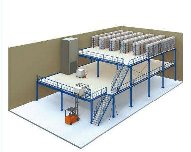 China Powder Coating Rack Supported Steel Mezzanine Floors 500kg per sqm for Warehouse for sale