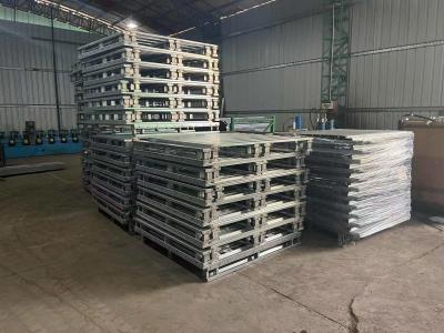 China Heavy Duty Steel Pallet 1200x1000mm Euro Standard Stackable Warehouse Storage Q235 Steel Construction for sale