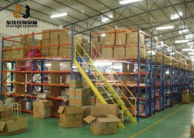 China Boltless Rivet Shelving Mezzanine Floor Steel Q235 2m Height 500-1500kg Capacity for sale