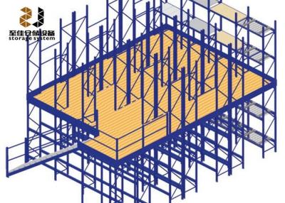 China Steel Q235 Mezzanine Floor Systems 500-1500kg/sqm Capacity 6000mm Span Industrial Storage Platforms for sale