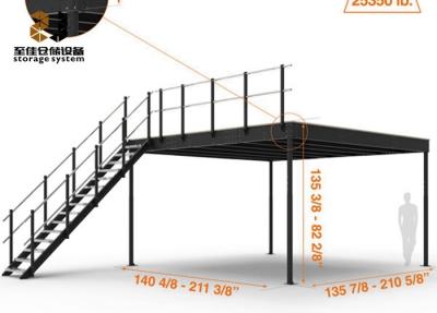 China Steel Structure 2-Layer Industrial Mezzanine Floor System with 500-1500kg/sqm Capacity and 30-Year Lifespan for sale