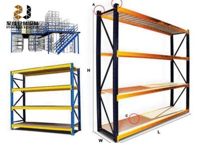 China Galvanized Narrow Wire Shelving 1500-8000mm Height with 200-500kg Capacity for Industrial Warehouse Storage for sale