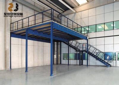 China Steel Q235 Industrial Mezzanine Floors 1000kg Capacity Powder Coated Warehouse Rivet Shelving for sale