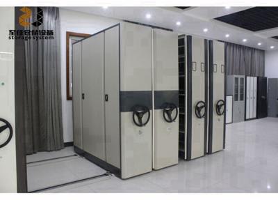 China Compact Mobile Shelving Storage System with 300kg Capacity Per Shelf and 3-Point Key Lock in Grey Finish for sale