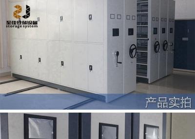 China Grey Mobile Shelving Systems with 3-Point Lock - High Density Filing Cabinet with 70-100% Storage Increase for sale