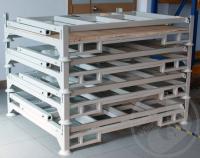 China Custom Powder-Coated Stackable Warehouse Racks 800-1500kg Capacity 3-5 Levels for Brand Logistics Storage for sale