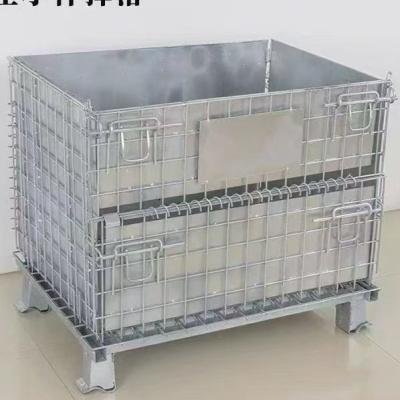 China Foldable Storage Cage with Metal Tray to Prevent Spills for sale
