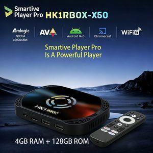 China WiFi6 4K Resolution Ultra HD Android 14 Set Top Box With Smartive Player PRO for sale