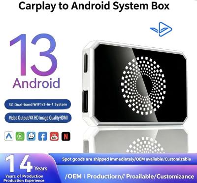 China Wireless CarPlay Android Auto AI Box Android 13.0 HDMI Output Car Streaming Device for sale