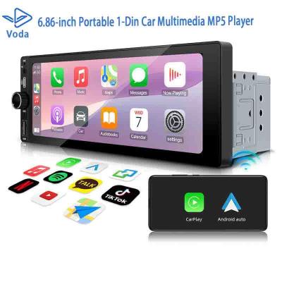 China Voda 1 Din 6.86 Inch Touchscreen Multimedia Car Radio With Android Auto And Carplay for sale