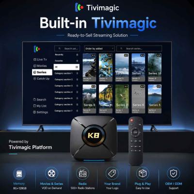 China Wholesale K8 Smart Tv Box With Built-in Tivimagic Streaming Player 8+128gb for sale
