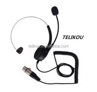 China TELIKOU NE-11 | Super Light Single Ear Headset Male Five PIn Intercom Muff Dynamic or Electret Microphone Clearcom for sale