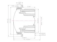China 1.49mm F2.0 M8 Fisheye Lens IP68 Waterproof 2G4P+IR 182.5° Ultra Wide Angle for 1/4