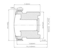 China 1.49mm F2.0 M12 Fisheye Lens IP68 Waterproof 2G4P+IR 182.5° Ultra Wide for 1/4