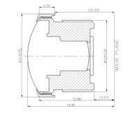 China 1.88mm F2.0 180° Ultra Wide M12 Lens IP68 Waterproof 6G+IR Low Distortion for 1/2.7