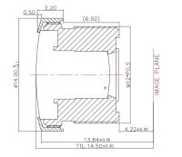 China 3.7mm F1.8 Large Aperture M12 Lens 100° DFOV 6G+IR Low Distortion -9.5% Low CRA <15° for 1/2.8