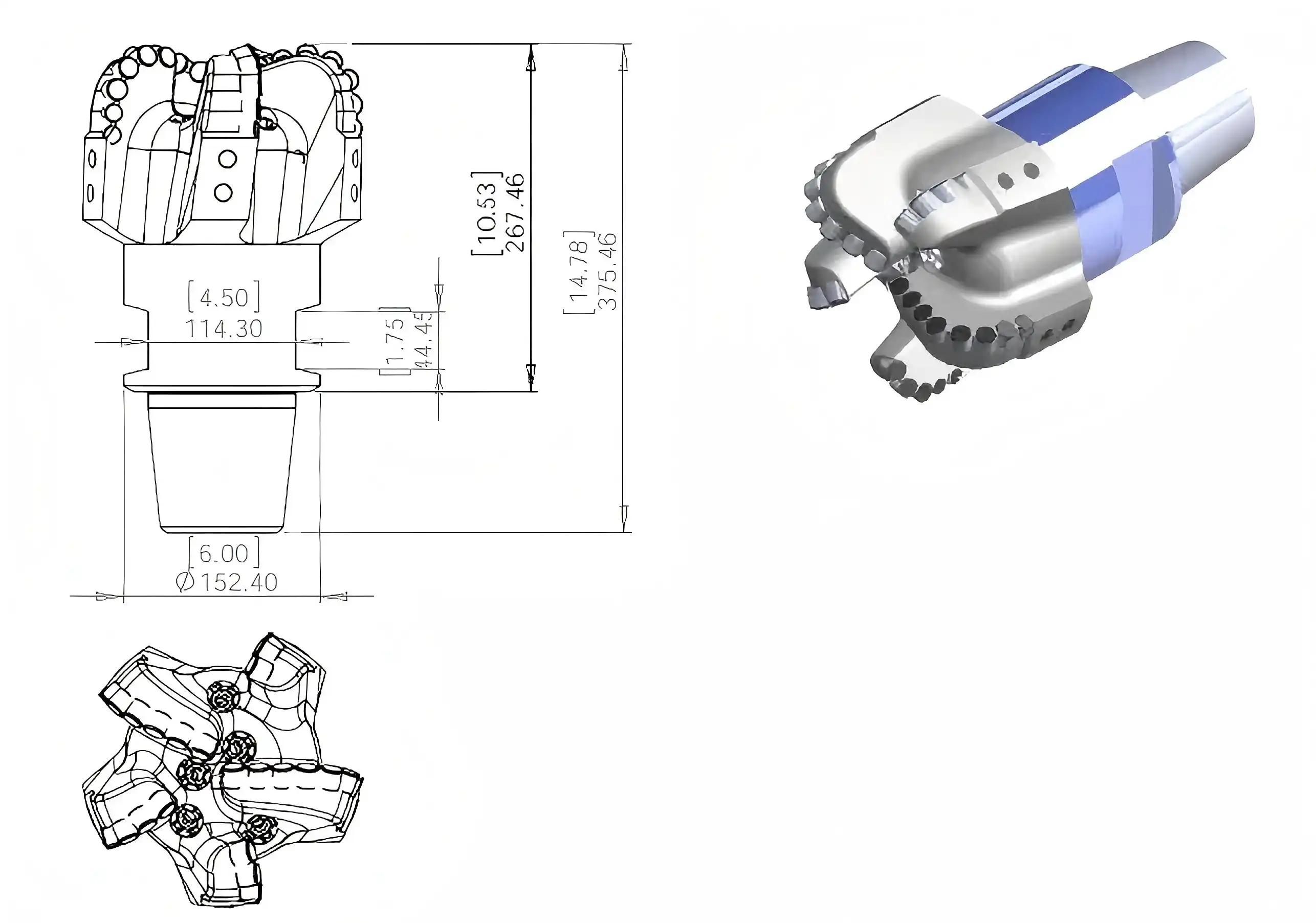 5 Blades PDC Oil Bit 5 Blades PDC Oil Bit