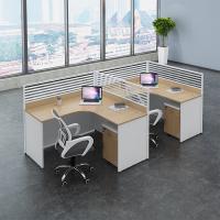 China 2 4 6 Person Modern Office Workstations Desk Aluminum Profile Fabric Material for sale