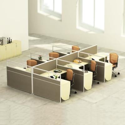 China 30mm Office Workstation Desks Grey Color 4 Cubicle Workstation for sale