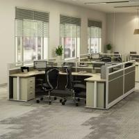 China 30mm Office Workstation Desks Grey Color 4 Cubicle Workstation for sale