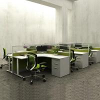 China 30mm Office Workstation Desks Grey Color 4 Cubicle Workstation for sale