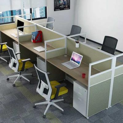 China Modern 4 Person Workstation Aluminum Materials With Partition for sale