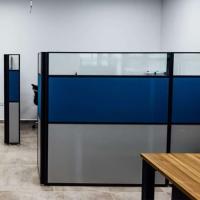 China Blue Single Cubicle Office Workstation Desks 30mm With Divided Boards for sale