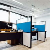 China Blue Single Cubicle Office Workstation Desks 30mm With Divided Boards for sale