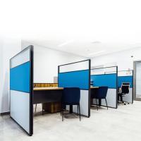 China Blue Single Cubicle Office Workstation Desks 30mm With Divided Boards for sale