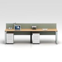 China 2 Person Modular Working Table Size 2400mm With Fabric Partition for sale