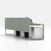 China 2 Person Modular Working Table Size 2400mm With Fabric Partition for sale