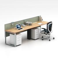 China 2 Person Modular Working Table Size 2400mm With Fabric Partition for sale
