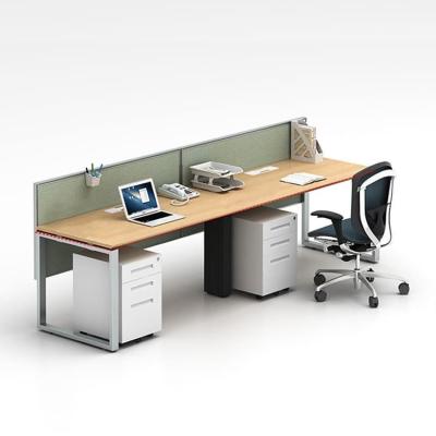 China 2 Person Modular Working Table Size 2400mm With Fabric Partition for sale