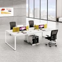 China 4 Staff Computer Workstation Table Cubicle Green With E1 MFC Board for sale