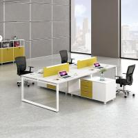 China 4 Staff Computer Workstation Table Cubicle Green With E1 MFC Board for sale
