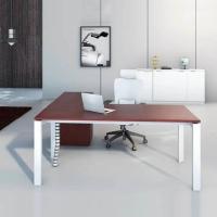 China 1.6M Red Executive Office Table Metal Frame Executive Manager Desk for sale
