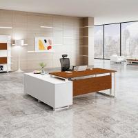 China 1.8m Executive Office Desks Wood Grain Color L Shape Executive CEO Desk for sale