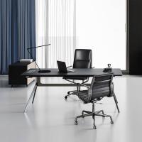 China Black Luxury Executive Office Desks OEM Wooden Thickness 25mm for sale