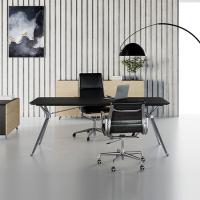 China Black Luxury Executive Office Desks OEM Wooden Thickness 25mm for sale