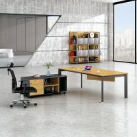 China L Shaped Yellow Desktop Luxury Modern Executive Desks MFC Director Tables for sale