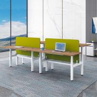 China 4 Person Electric Office Workstation 25mm Wooden OEM Height Adjustable Office Desk for sale