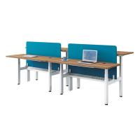 China 4 Person Electric Office Workstation 25mm Wooden OEM Height Adjustable Office Desk for sale
