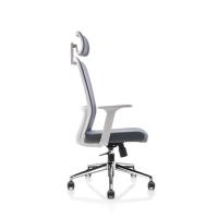 China Grey White Mesh Office Chair Fabric Height Adjustment Staff Computer Chair for sale