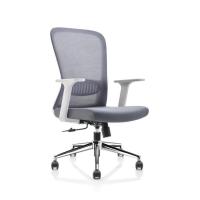 China Grey White Mesh Office Chair Fabric Height Adjustment Staff Computer Chair for sale
