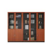 China Dark Brown Glass Door File Cabinet 6 Door CEO Large Wood Filing Cabinet for sale