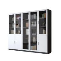 China Dark Brown Glass Door File Cabinet 6 Door CEO Large Wood Filing Cabinet for sale